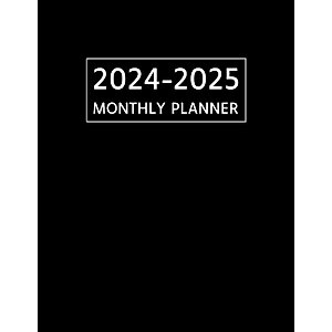 2024-2025 Monthly Planner: Large Two Year Schedule Organizer (January 2024 through December 2025) with Black Cover