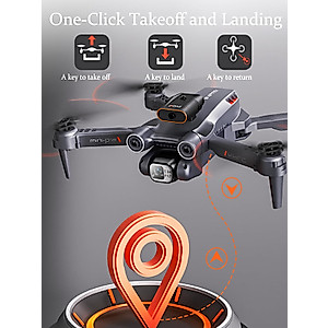 Drone with Camera for Adults Kids, 1080P HD FPV Camera Drones, 90° Adjustable Lens, Gestures Selfie, One Key Start, 360° Flips, 2 Batteries, RC Quadcopter Helicopter Toy Gift for Boys Girls