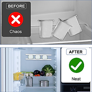 6 Pack Yogurt Organizer for Fridge, 20 Capacity Yogurt Holder for Refrigerator with Adhesive Tapes, 12" Long Fridge Yogurt Organizer Customizable to Fit Multiple Yogurt Sizes, Yogurt Fridge Organizer