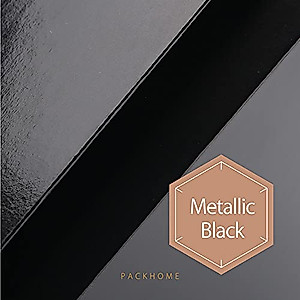 PACKHOME Gift Box 13x9.7x3.4 Inches, Large Gift Box with Lid, Sturdy Shirt Box with Magnetic Lid for Wrapping Gifts (Glossy Metallic Black)