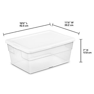 Sterilite? 16 Quart Basic Clear Storage Box with White Lid