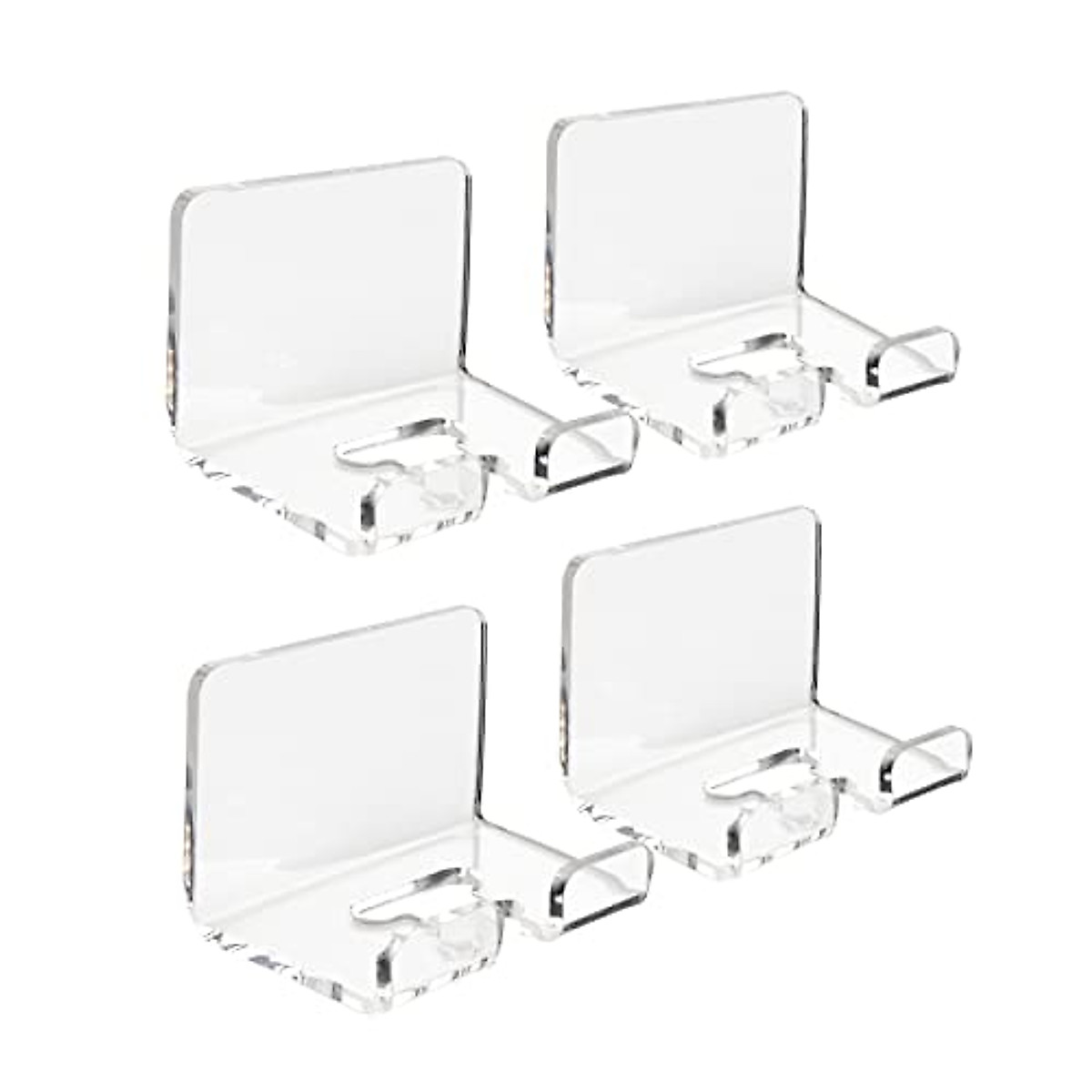 Bathroom Phone Holder Shaver Hanger, Acrylic Self Adhesive Shower Rack for Cell Phone, Shaver, Bathroom Kitchen Storage, Robe, Towel, Loofah, Bathrobe, Coat