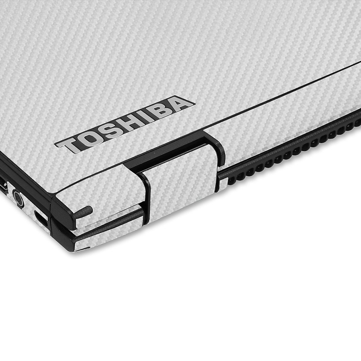 Skinomi Silver Carbon Fiber Full Body Skin Compatible with Toshiba Satellite Radius (2015, 14 inch)(Full Coverage) TechSkin with Anti-Bubble Clear Film Screen Protector