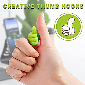 Smarthome 10pcs Silicone Wall Thumb Hooks, Self Adhesive Thumb Hook Cord Cable Holder, Creative Thumb Wall Key Toothbrush Earphone Hooks, Cable Clip Cord Holder (10)