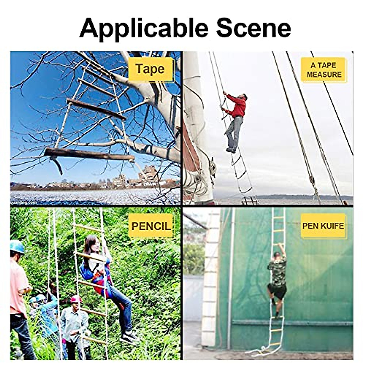 LQX Window Ladder Escape Rope Ladder 2-9 Story Homes, Emergency Climbing Rope Ladders for Kids and Adults Flame Resistant Safety Rope Ladders/18M