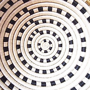 African Basket- Gatonde/Rwanda Basket/Woven Bowl/Sisal & Sweetgrass Basket/White, Black, Gold