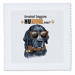 3dRose Mothers Day Black Labrador Retriever for Mom in Animal Print - Quilt Squares (qs-379226-5)