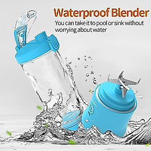 Portable Blender, Personal Size Blender for Shakes and Smoothies, Waterproof 20OZ USB Rechargeable Mini Blender Cup with 6 Sharper Blades 240W powerful Hand-held Blender for Kitchen/Home/Travel