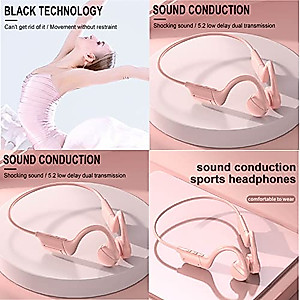 Bone Conduction Headphones Bluetooth 5.2 Stereo Earbuds Open-Ear Sports Earphones with Mic Wireless 360° Bendable Earpiece Workout Headset Sweatproof for Yoga Running Hiking Walking Cycling (Black)