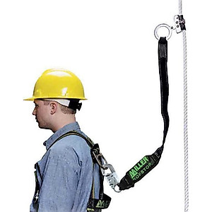 Miller Honeywell Safety Miller by Honeywell 8175SLS-Z7/3FTYL Trailing Rope Grabs with ANSI Z359.13 Compliant 3-Feet Sofstop Lanyard and Locking Snap Hook, Yellow