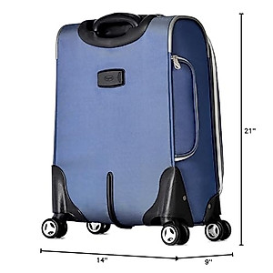 Olympia U.S.A. Tuscany 21" Expandable Carry-on Spinner, Blue
