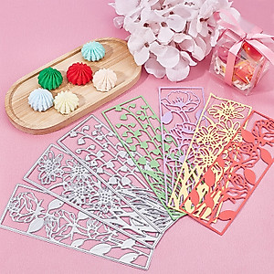 ORIGACH 4 Pcs Metal Flower Frame Cutting Dies for Card Making Embossing Stencil Die Cuts for Scrapbooking DIY Flower Bookmark Card Decoration