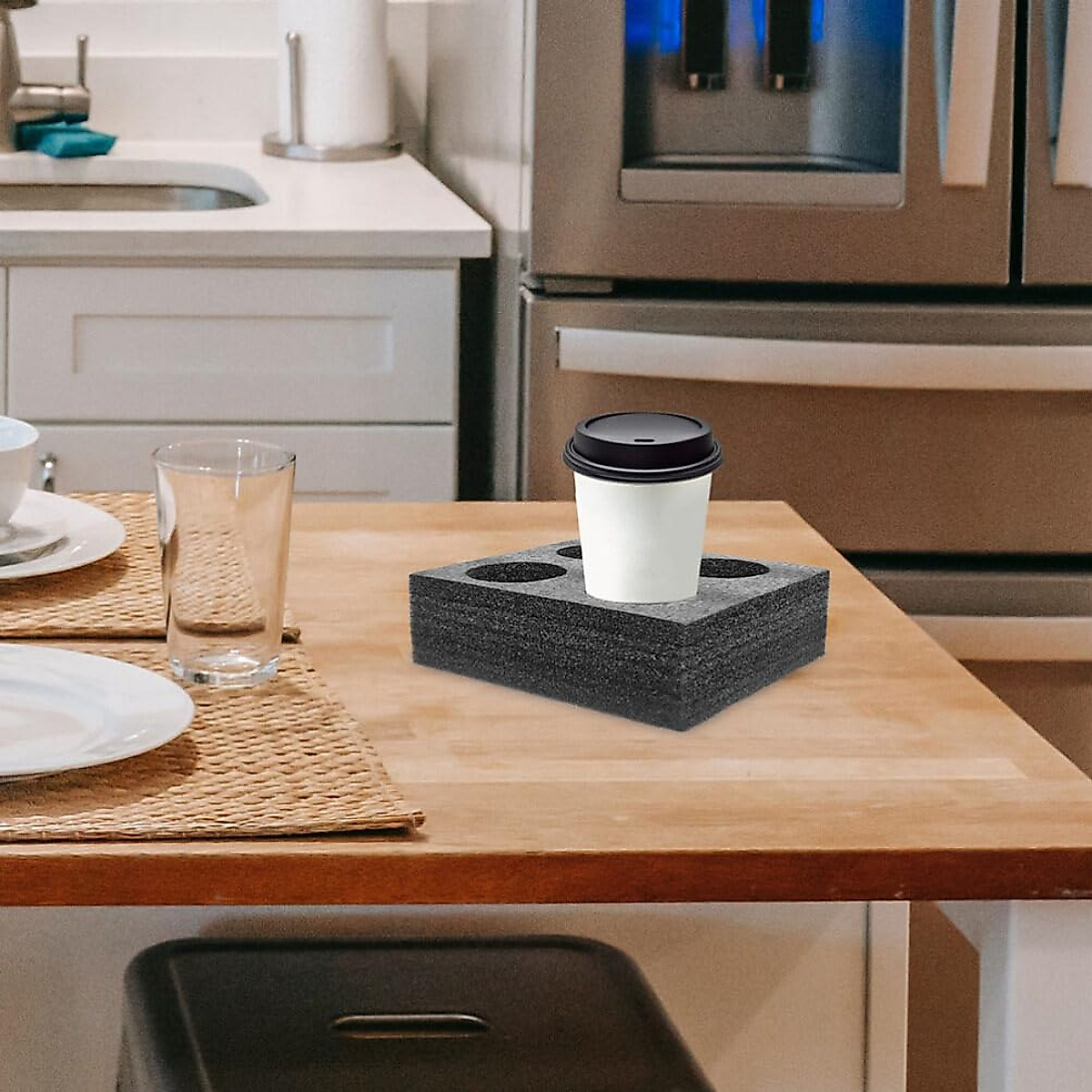 Cabilock 4pcs 4 Hole Cup Holder Coffee Mug Holder Juice Cup Holder drinkings Carrier Tray Beverage Packing Tools Portable Coffee Mug Milk Tea Packing Tray Outdoor Pearl Cotton Box