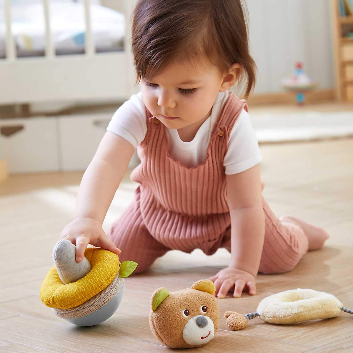 HABA Roly Poly Bear Soft Wobbling & Chiming Baby Toy