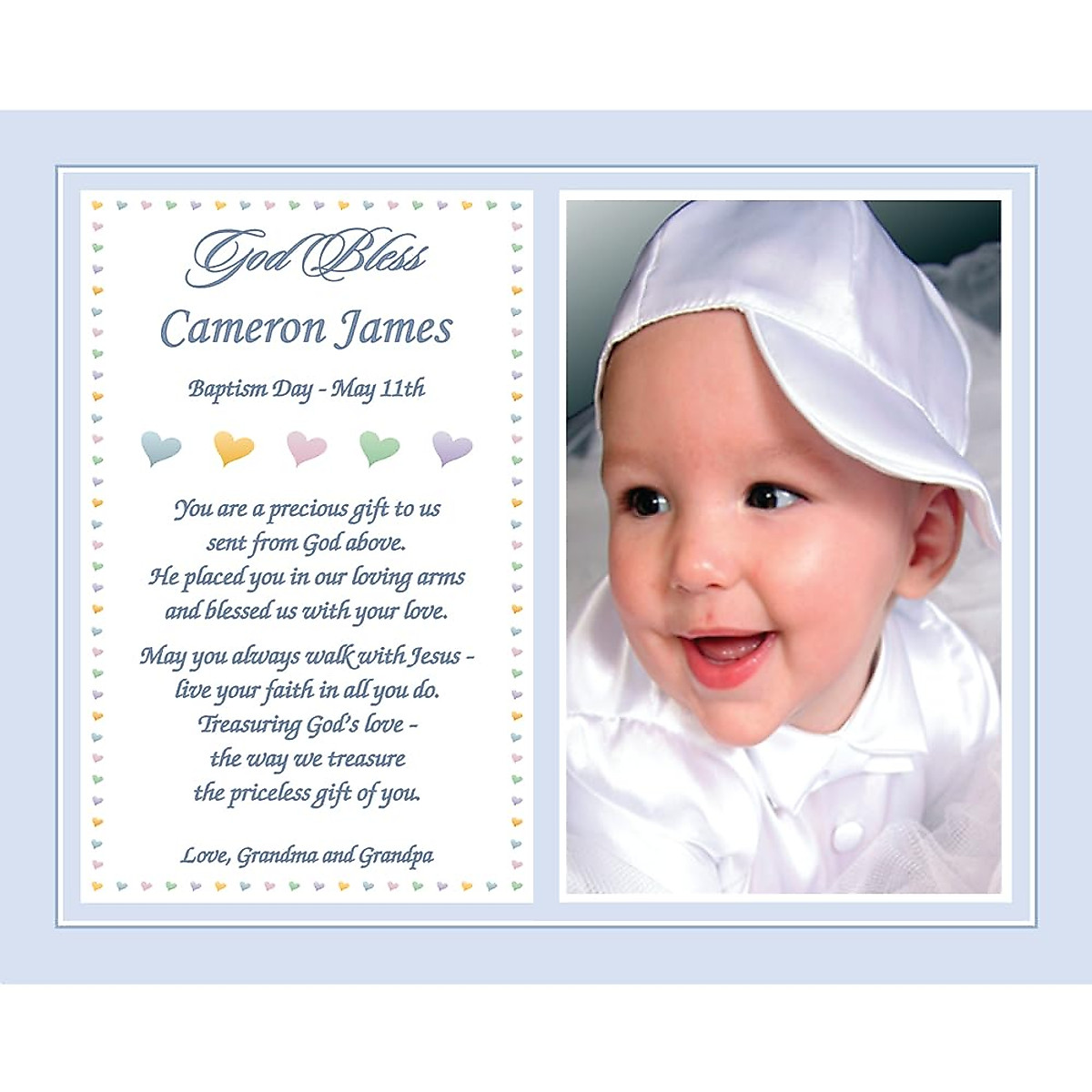Poetry Gifts New Baby Boy Grandson, Baptism or Birthday Personalized Keepsake 8x10 Custom Print