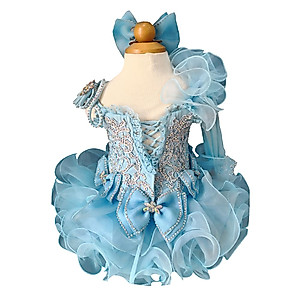 Jennifer G011 Infant Toddler Baby Newborn Little Girl's Pageant Party Birthday Dress Blue (as1, Age, 12_Months, 18_Months)