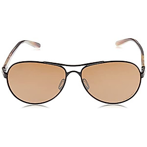 Oakley Women's OO4108 Tie Breaker Pilot Sunglasses, Polished Black/Prizm Tungsten, 56 mm