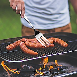 Anbers 8 Piece Large Serving Forks, Stainless Steel Buffet Banquet Serving Forks