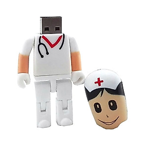 Aneew White Hat Pendrive 32GB Nurse Women Hospital Robot USB Flash Drive Memory Stick U Disk