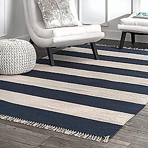 nuLOOM Ashley Striped Area Rug, 5' x 8', Navy