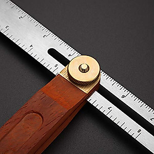 DOITOOL Adjustable Bevel Gauge Sliding T- Bevel Gauge Woodworking T Bevel Angle Finder Multi Angle Adjustable Gauge Measurement Tool with Hardwood Handle and Metric& Imperial Marks