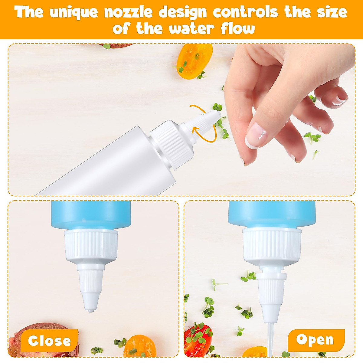 Honeydak 30 Pack Plastic Squeeze Bottles Boston Empty Dispensing Bottles Lab Dispensing Bottles with Twist Top Cap 2 Pcs Funnel for Liquids Inks Oil Sauce Condiments Arts and Crafts (White, 4 oz)