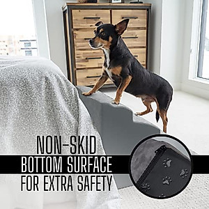 Sturdy Dog Stairs and Ramp for Beds Or Couches Up to 23" High by ZICOTO - Durable Easy to Walk on 19" Steps for Small Dogs and Cats - Allows Your Pets Easy Instant Access to Your Sofa or Bedside