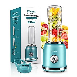 Smoothie Blender with 2 Speeds and Pulse Function Blender for Shakes and Smoothies, 250W Mini Portable Blender with Bpa-Free Portable 20oz Travel Bottles