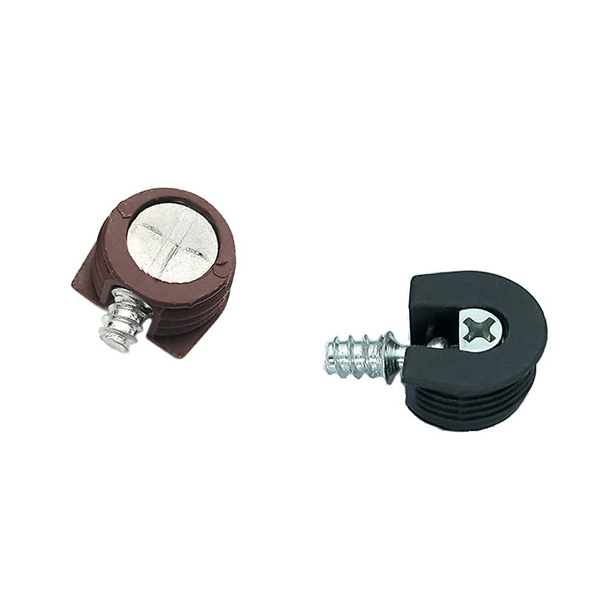 20 Pieces Thread Cam Lock Shelf Support Pin Cam Lock Cabinet Shelf Support Holder Bracket Studs Pins for Furniture Kitchen Cabinet, Black