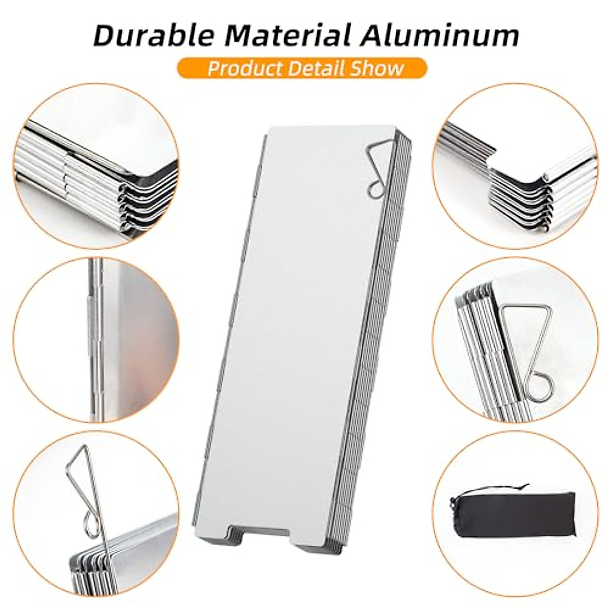 Camping Stove Windscreen 12 Plates Ultralight Folding Camp Stove Windscreen Portable Camping Stove Windshield for Use with Alcohol Stoves and Other Backpacking Stoves Butane Stoves