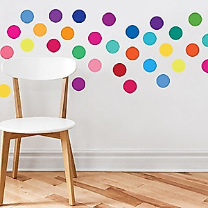 PARLAIM Wall Stickers for Bedroom Living Room, Polka Dot Wall Decals for Kids Boys and Girls, Multicolor 2inch (60 Circles)