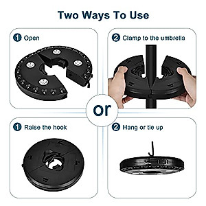 Simple Deluxe Patio Umbrella 3 Brightness Modes Cordless 28 LED Clip Clamp Pole Lighting at 200 lumens Camping Tent Yard Garden Lawn Cantilever Pool