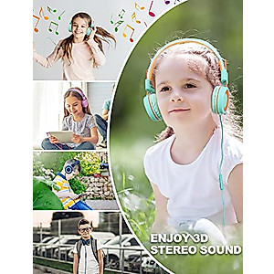 4Pack Kids Headphones with Microphone,Headphones for Kids for School,98db Volume Limited Over-Ear Wired Headphones for Kids Girls Boys,Foldable Toddler Headphones for PC/Laptop/School/Tablet/Travel