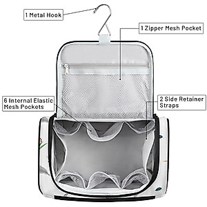XMNYGJ Crane Frog Dragonfly Hanging Toiletry Bag for Men Women Travel Cosmetic Makeup Organizer Bag Water Resistant Large Portable Wash Case for Accessories, Toiletries, Cosmetics