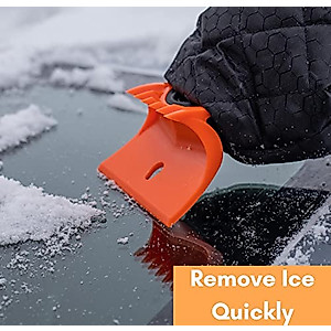 BIRDROCK HOME Ice Scraper and Breaker Combo for Car Windshield & Windows | Water Resistant & Large Padded Glove | Wide 4" Blade | Non-Scratch | Tough ABS Plastic