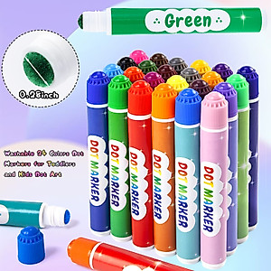 Nicecho Dot Markers, Washable Dot Markers for Kids Toddlers & Preschoolers, 24 Colors Bingo Paint Daubers Marker Kit with Free Activity Book