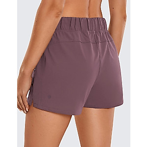 CRZ YOGA Women's Waterproof Stretch Hiking Shorts: Mid Rise Summer Outdoor Golf Workout Shorts Zip Pockets with Belt - 3'' Sea Fog X-Small