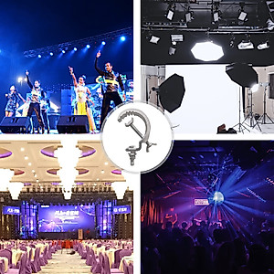 Stage Light Clamp Hook,with Anti-injury clip Aluminum Alloy Truss Clamp for DJ Lights Par Spotlight Moving Head Light Pole Mount Stage Lighting Kit Lighting Stand and Truss Package (4 Pack)