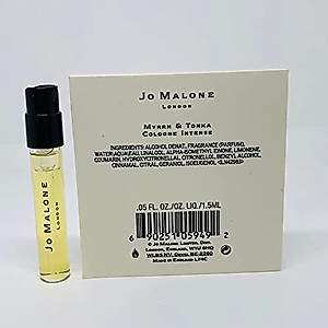 Jo Malone London Myrrh and Tonka Cologne Intense Sample VIALS .05oz/ 1.5ml