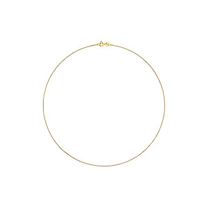 Amazon Essentials 18K Gold Over Sterling Silver Thin 0.8mm Box Chain 16", Yellow Gold (previously Amazon Collection)