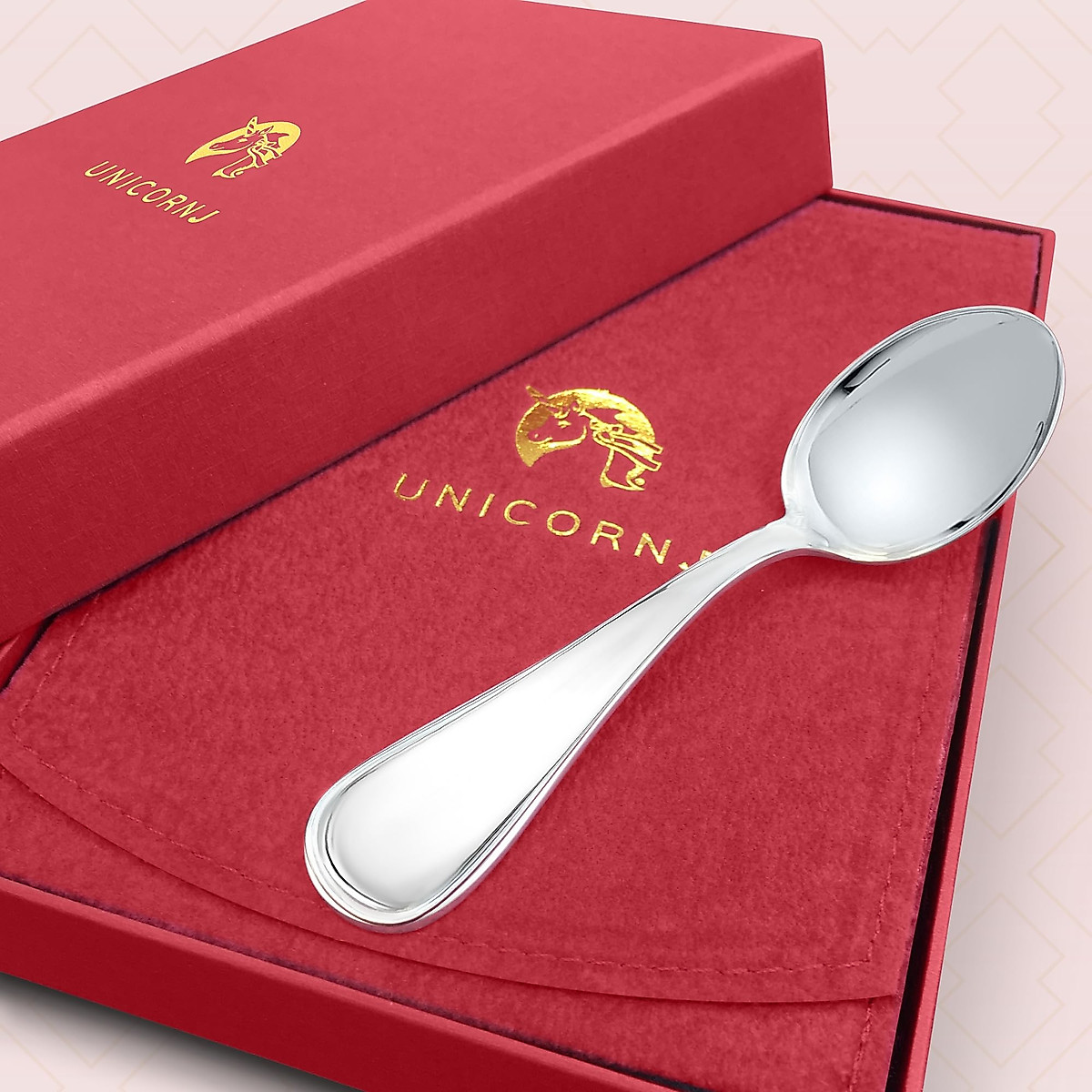 Sterling Silver Baby Spoon Wide Keepsake Engraveable Plain