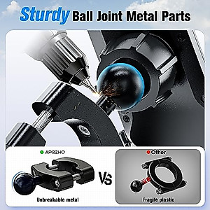 APQZHO Motorcycle Phone Mount Bike Phone Holder for Bicycle - [Anti-Shake] [Stable & Sturdy] 2023 Newest Aluminum Alloy Motorcycle Phone Holder Mount Compatible with iPhone, Samsung, All Cell Phones