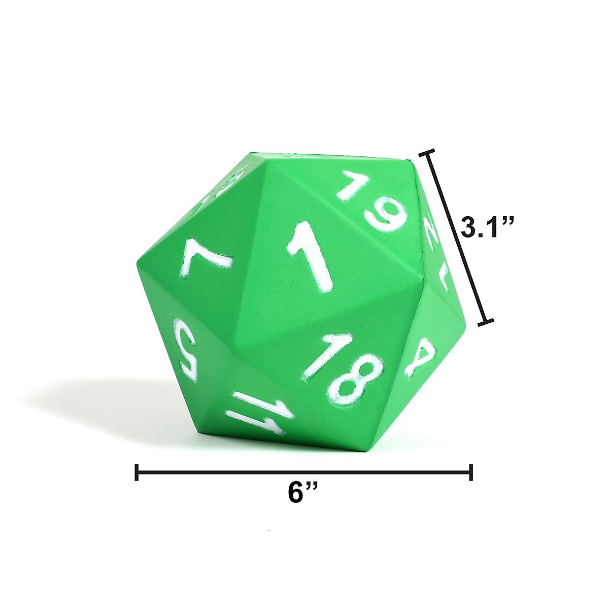 Learning Advantage Jumbo Polyhedra Die - 20 Sides - Large, Foam Dice for Games - Teach Numbers, Probability, Addition and Subtraction