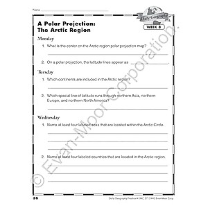 Evan-Moor Daily Geography Practice, Grade 6, Homeschooling and Classroom Resource Workbook, Reproducible Worksheets, Teaching Edition, Downloadable Maps, USA, World, Continents, Oceans, Countries