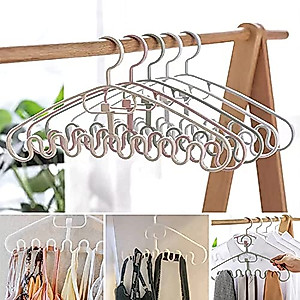 Mikylay Wave Pattern Stackable Hanger - Magic Wave Pattern Hanger - Multifunctional Smart Closet Organizer Hanger 8 Slots - Space Saver Closet Organization Hangers for Bra Top Camisole (3pcs)