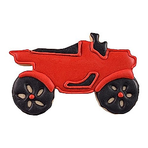 R & M International 8003 Four Wheeler ATV Shaped Tinplated Steel Cookie Cutter, 3.75", Gift Tag Carded