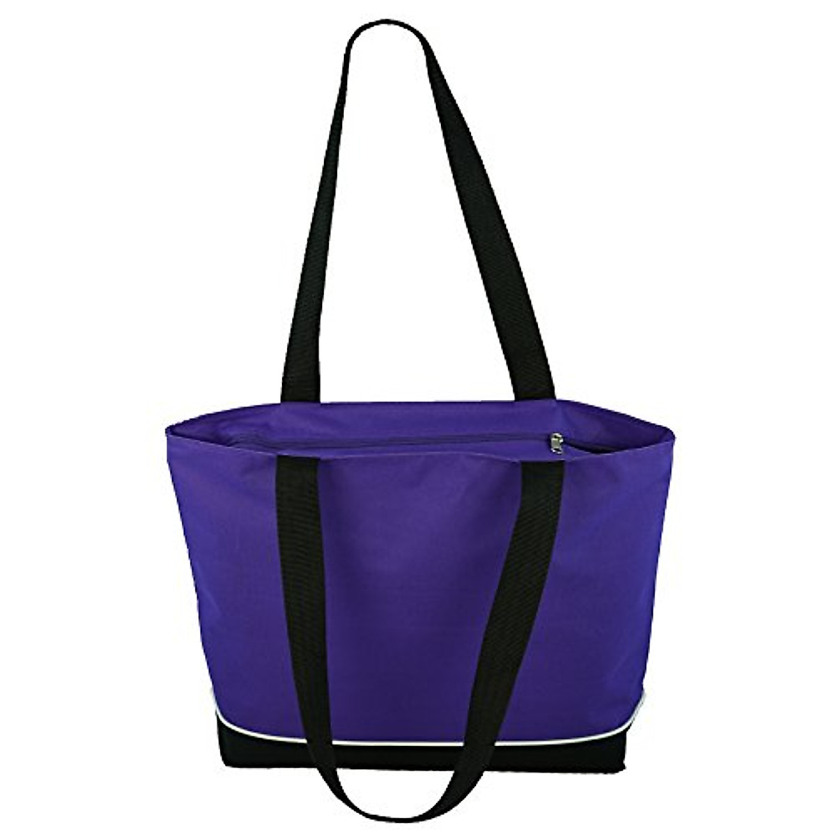Shoulder Tote Bag with Zipper, Purple