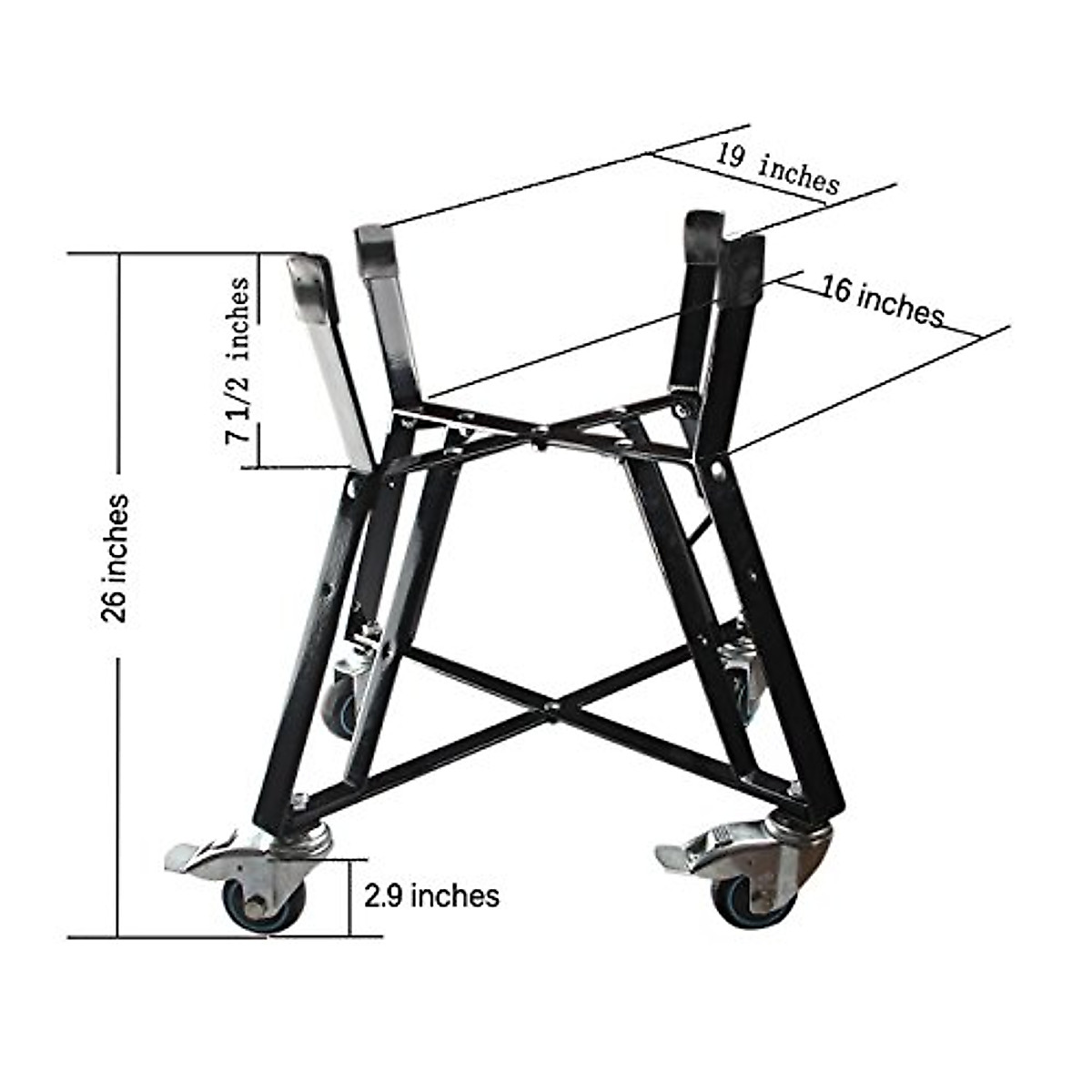 Rolling Cart Nest With Heavy Duty Locking Caster Wheels Powder Coated Steel Rolling Outdoor Cart For Large Big Green Egg Kamado Classic Joe Grill Stand Cooking Accessories Raise Egg Round Pit