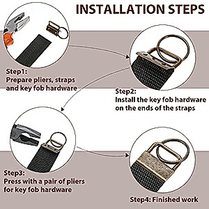 120 Pieces Key Fob Hardware 6 Colors Keychain Fob Wristlet Hardware with Key Ring Key Fob Chain Hardware 1 Inch