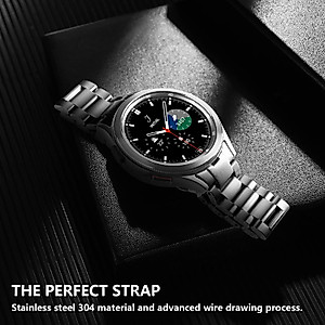 GOLDTOLUCK Compatible with Samsung Galaxy Watch 7 6 5 4 FE Band Ultra Pro Classic 43mm 47mm 45mm 40mm 44mm 42mm 46mm No Gap Classy Elegant Casual Men Women Metal Business Stainless Steel